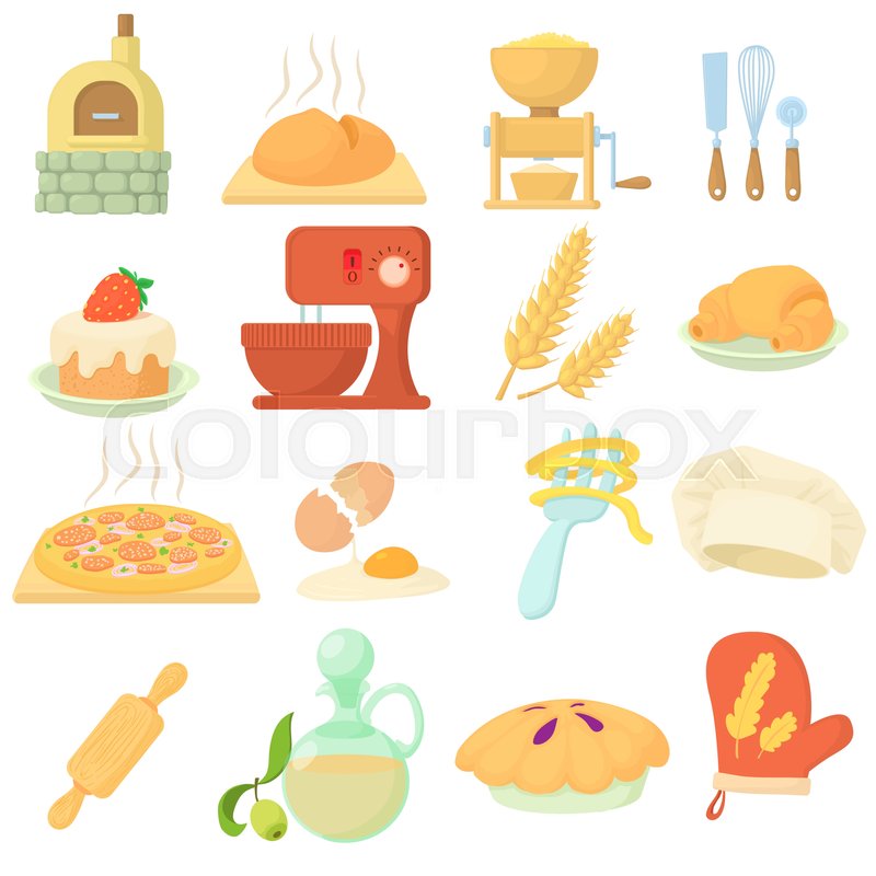 Bakery icons set. Cartoon illustration ... | Stock vector | Colourbox