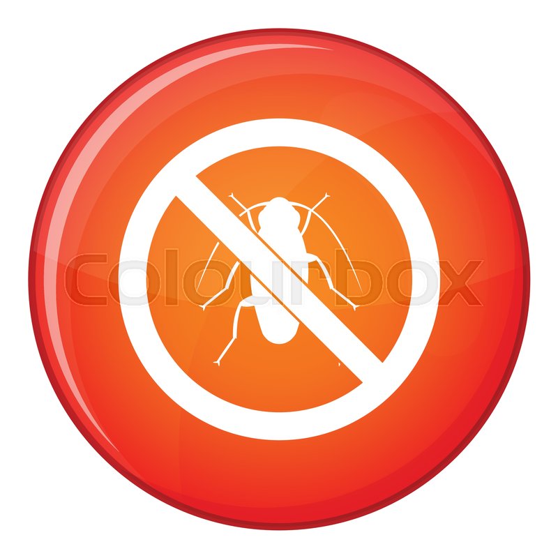 No cockroach sign icon in red circle ... | Stock vector | Colourbox