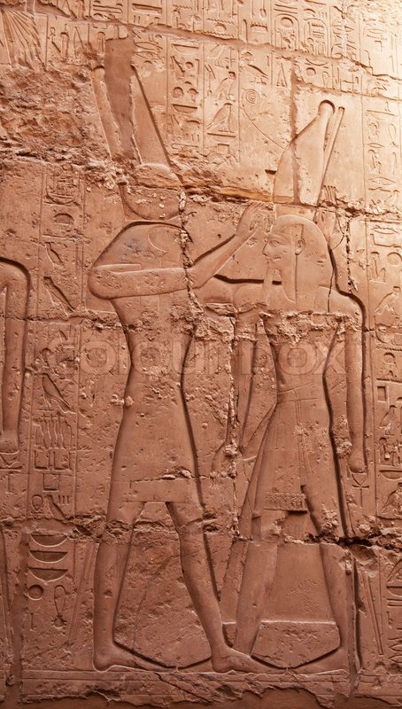 Egyptian stone carving on the wall | Stock image | Colourbox