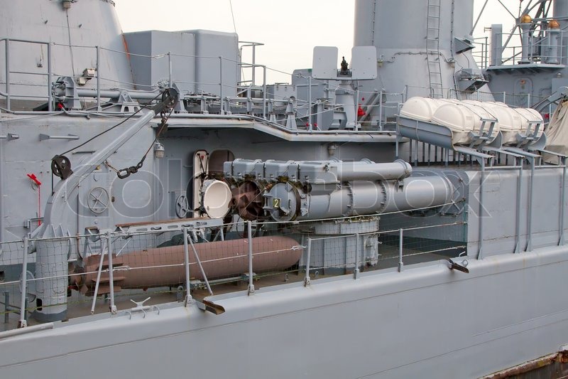 Torpedo tubes on the modern battleship | Stock image | Colourbox