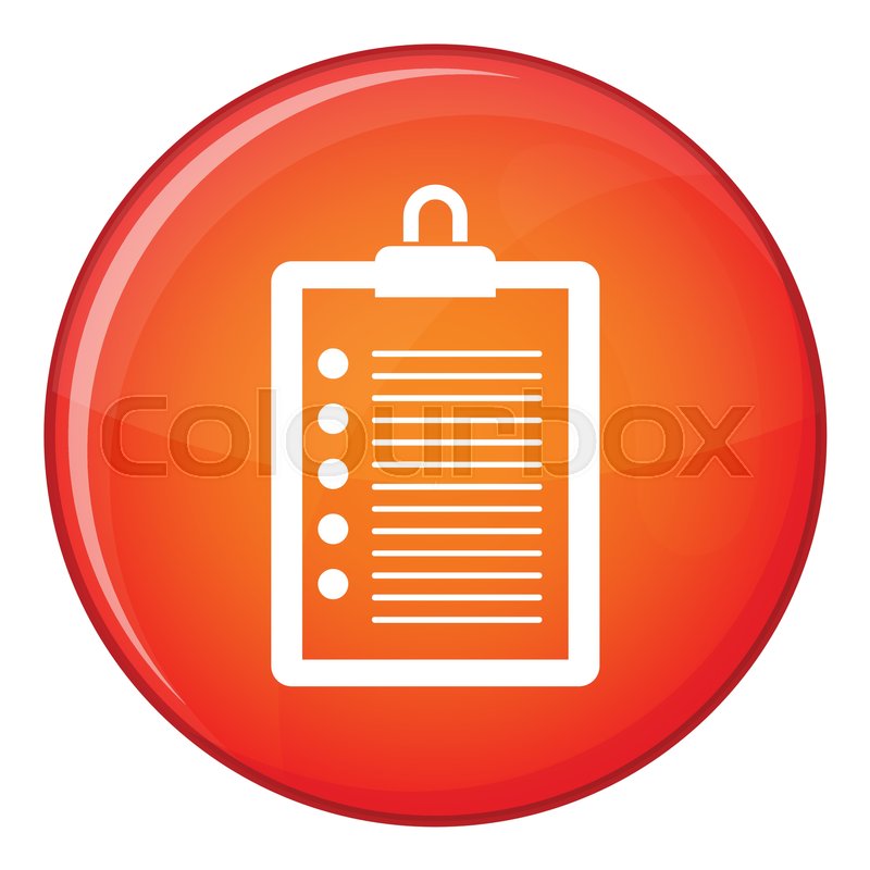 To do list icon in red circle isolated ... | Stock vector | Colourbox