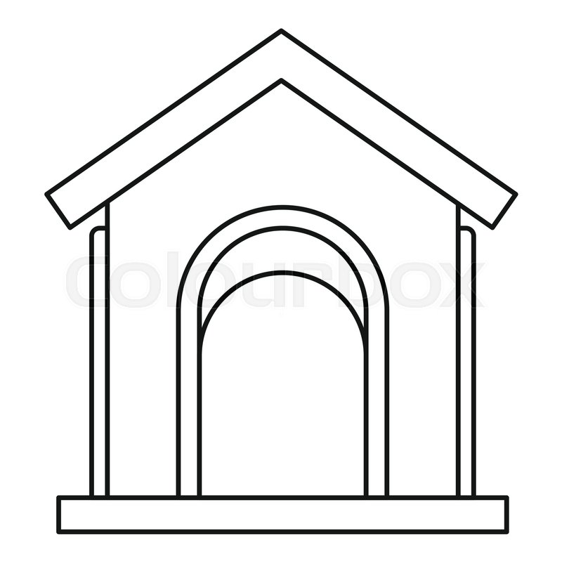 Toy house at playground icon. Outline ... | Stock vector | Colourbox