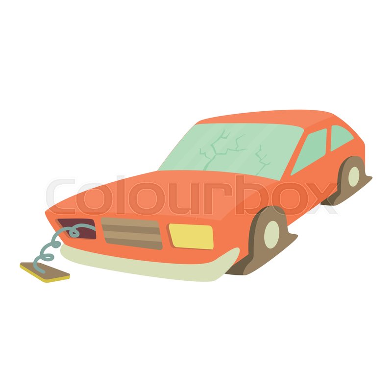 Broken car icon. Cartoon illustration ... | Stock vector | Colourbox