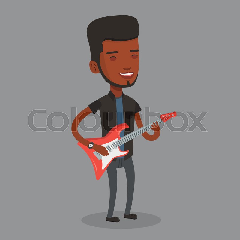 African-american young musician ... | Stock vector | Colourbox