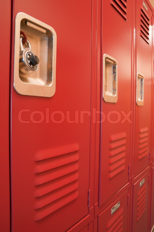 School Hallway With Lockers Open