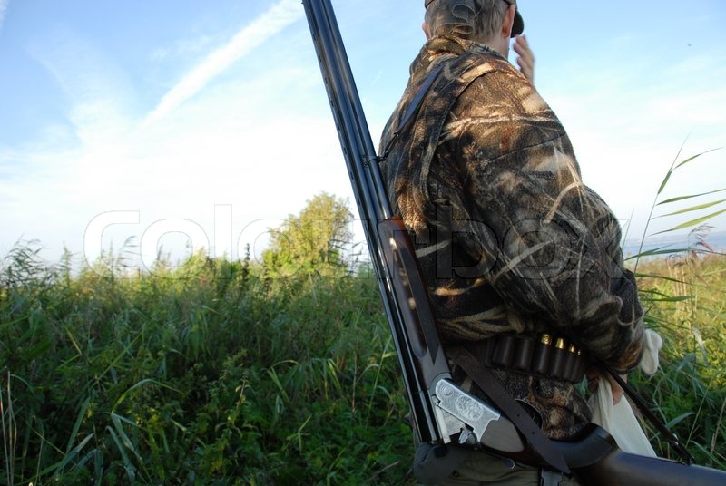 Hunter at the Baltic. Hunting ducks and ... | Stock image | Colourbox