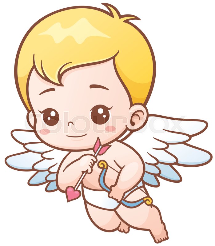 Vector illustration of Cute Cupid with ... | Stock vector | Colourbox