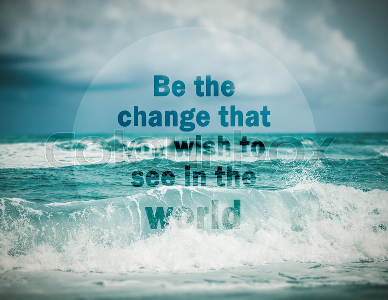 Inspirational quote on strong wave in ... | Stock image | Colourbox