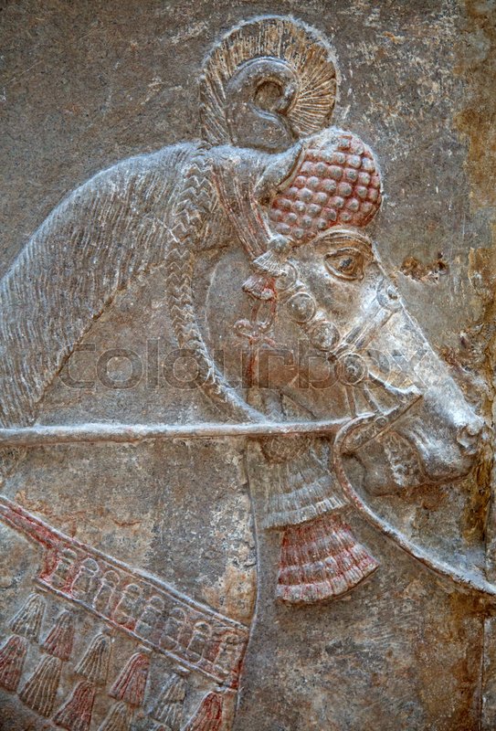 Ancient sumerian stone carving with ... | Stock image | Colourbox