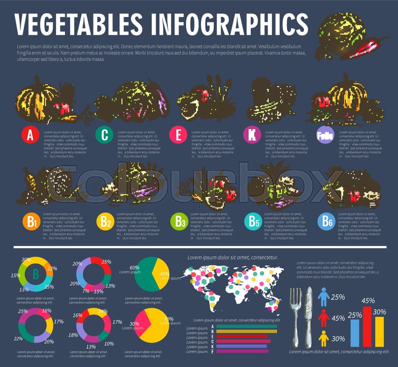 Vegetable infographics. Nutritional ... | Stock vector | Colourbox