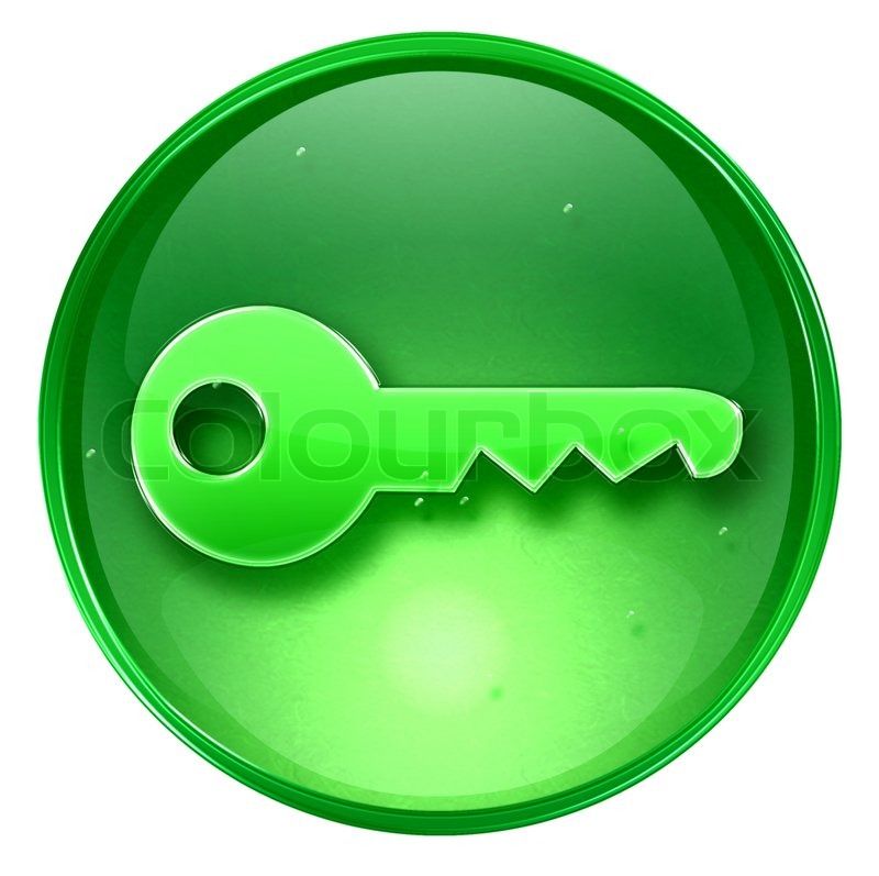 Key icon green, isolated on white background | Stock Photo | Colourbox