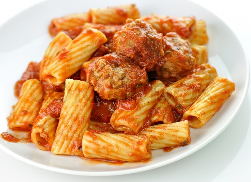 Rigatoni with tomato sauce and ... | Stock image | Colourbox