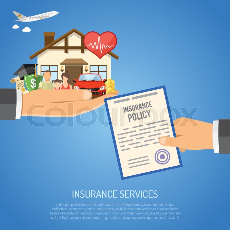 Insurance Services Concept with Flat ... | Stock vector | Colourbox
