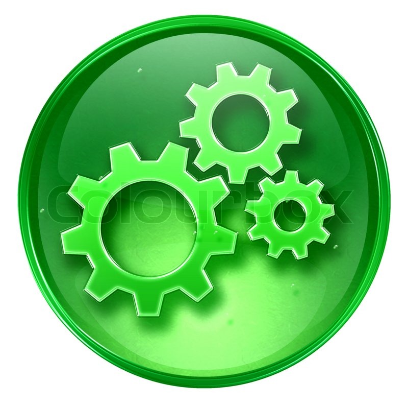 Tools icon green, isolated on white background | Stock Photo | Colourbox