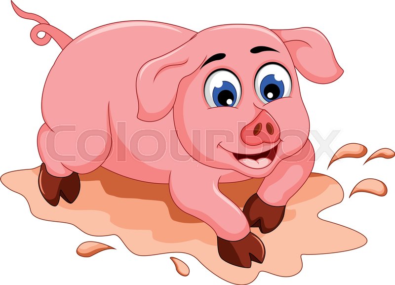 Vector illustration of funny pig ... | Stock vector | Colourbox