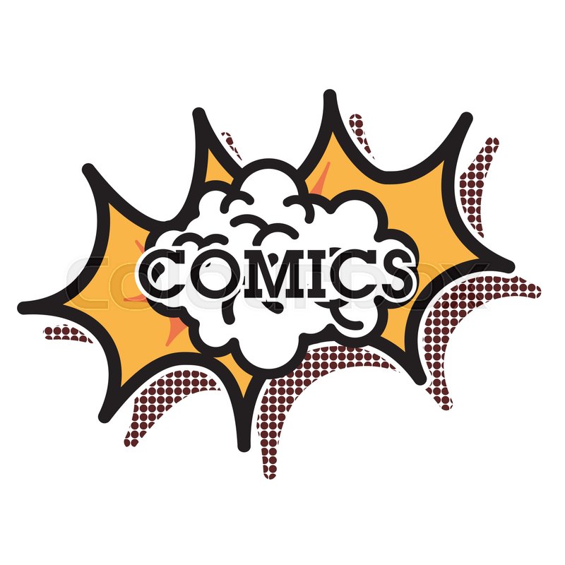 Color vintage comics shop emblem. ... | Stock vector | Colourbox