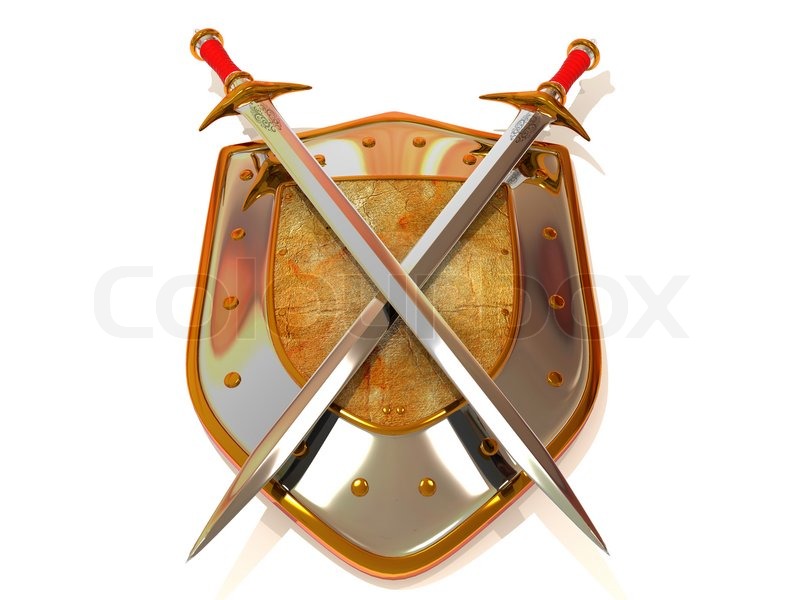 Shild With Sword Security 3d Stock Image Colourbox