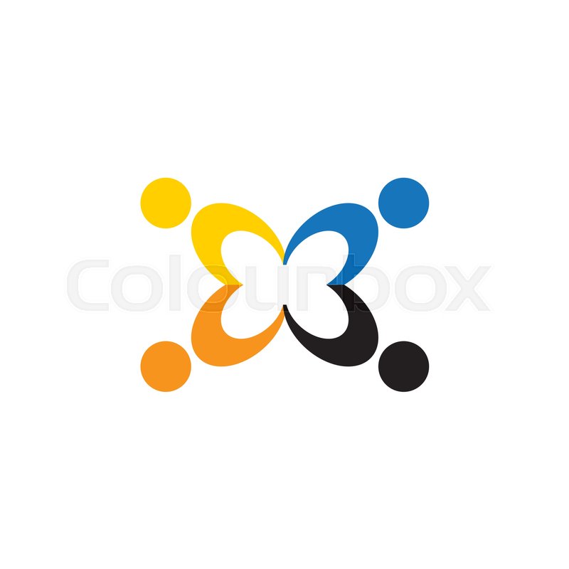 Vector icon of people together - sign ... | Stock vector | Colourbox