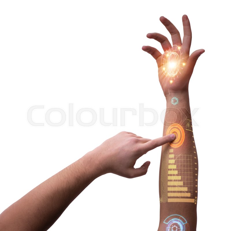 Human robotic hand in futuristic ... | Stock image | Colourbox