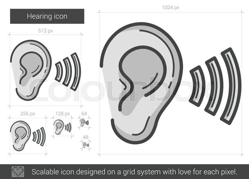 Hearing vector line icon isolated on ... | Stock vector | Colourbox