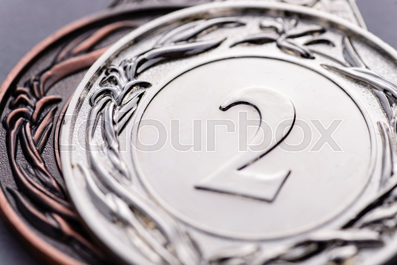 Close-up of number two silver winner ... | Stock image | Colourbox