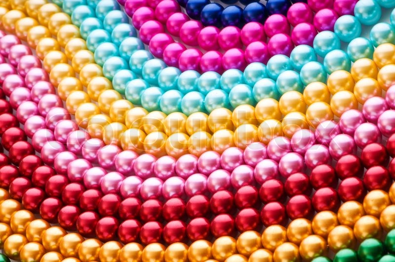 Abstract with colourful pearl necklaces | Stock Photo | Colourbox