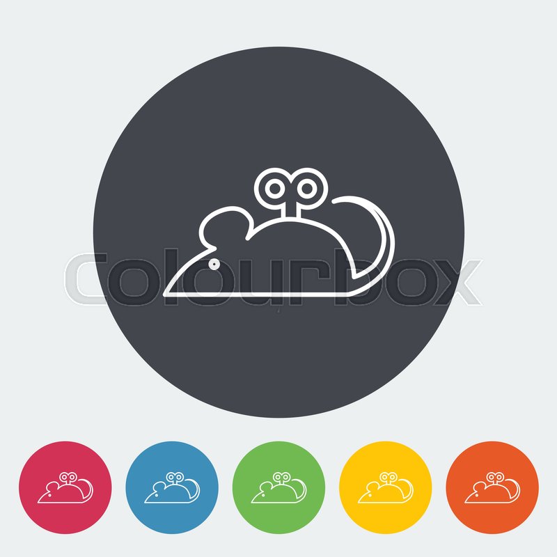 Mouse toy icon. Thin line flat vector ... | Stock vector | Colourbox