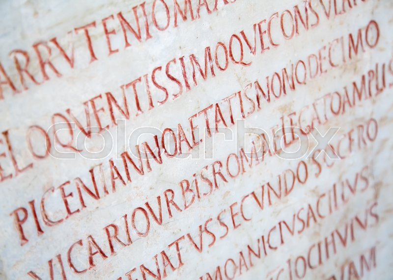 Pre-christian latin writing carved on ... | Stock image | Colourbox