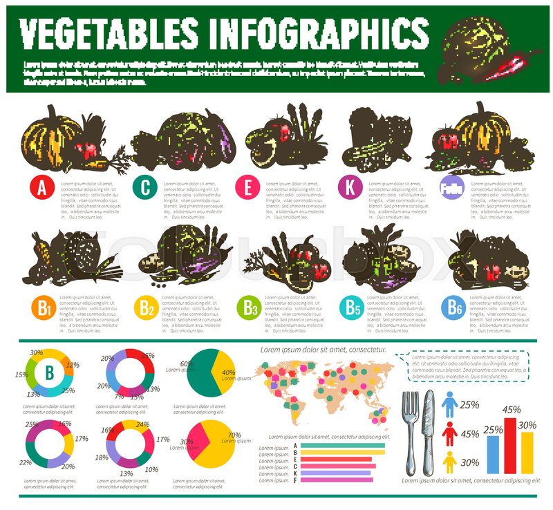 Vegetables infographics. Vector graph ... | Stock vector | Colourbox