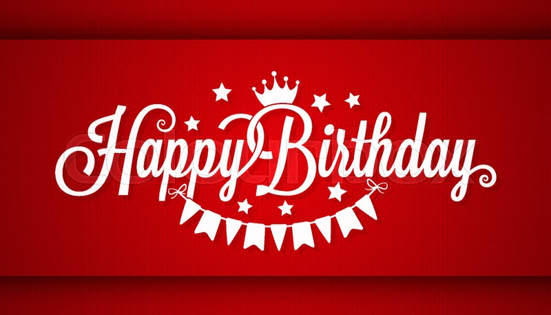 Happy Birthday Card On Red Background ... | Stock vector | Colourbox