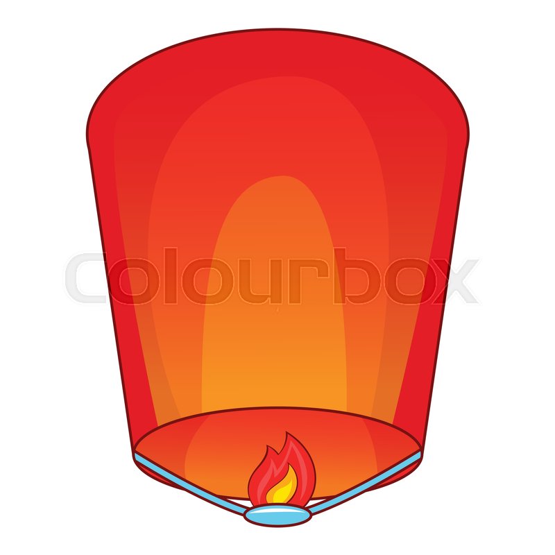 Flying lantern icon. Cartoon ... | Stock vector | Colourbox