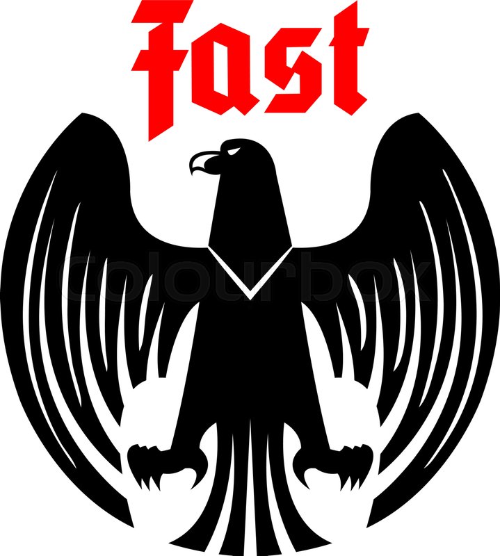 Black eagle emblem. Heraldic gothic ... | Stock vector | Colourbox