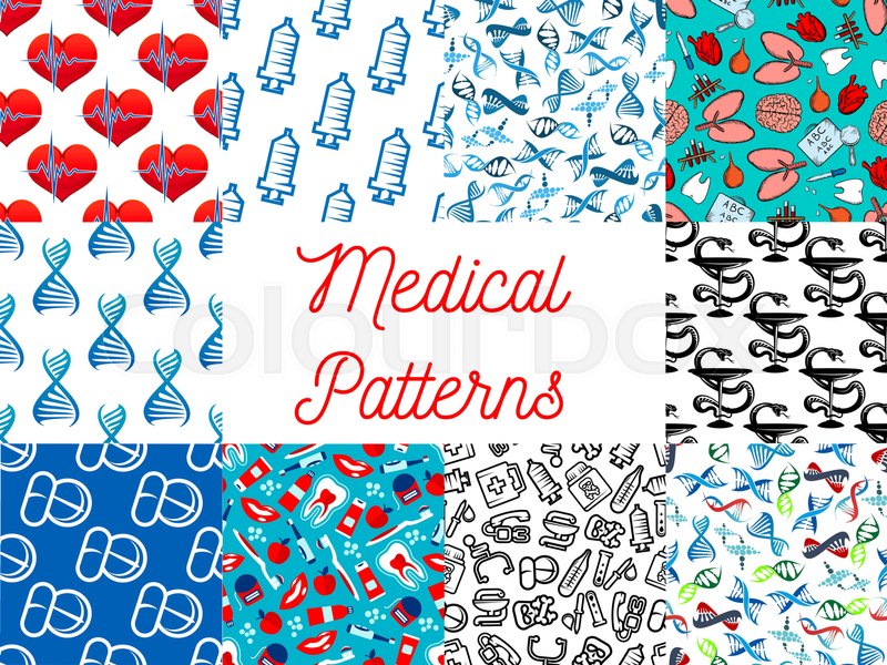 Medical seamless vector patterns set ... | Stock vector | Colourbox