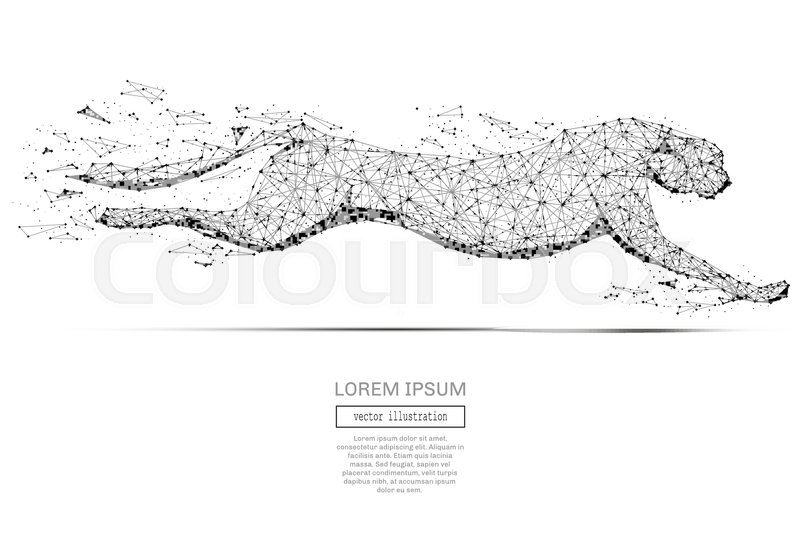 Abstract cheetah polygonal, geometry ... | Stock vector | Colourbox