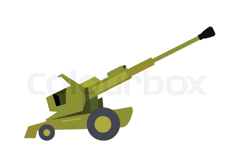 Howitzer vector icon. Long-range ... | Stock vector | Colourbox