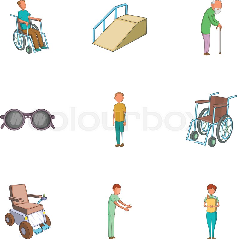 Accessibility icons set. Cartoon ... | Stock vector | Colourbox