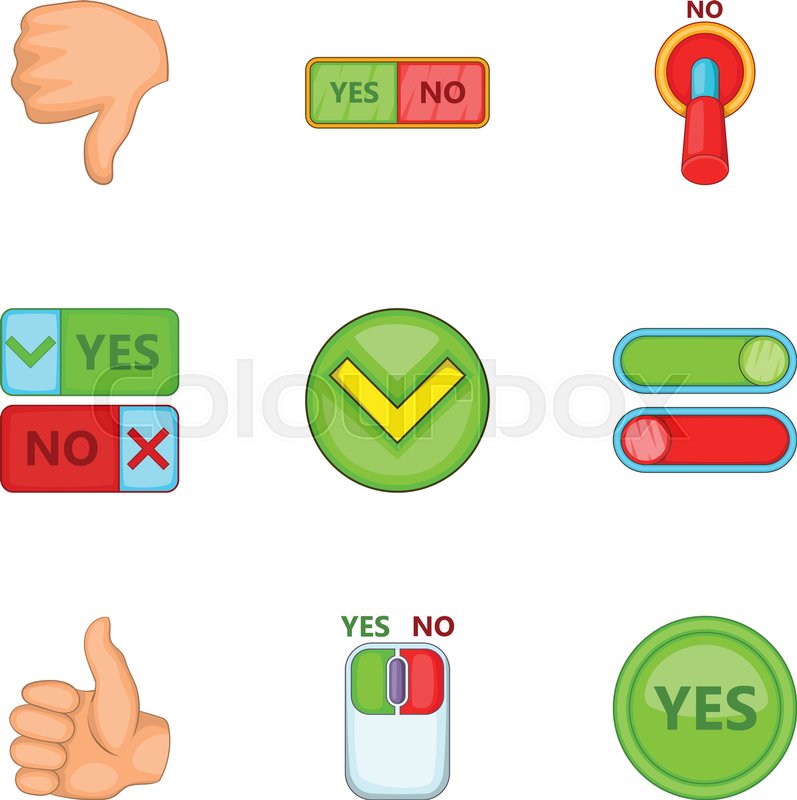 Check mark icons set. Cartoon ... | Stock vector | Colourbox