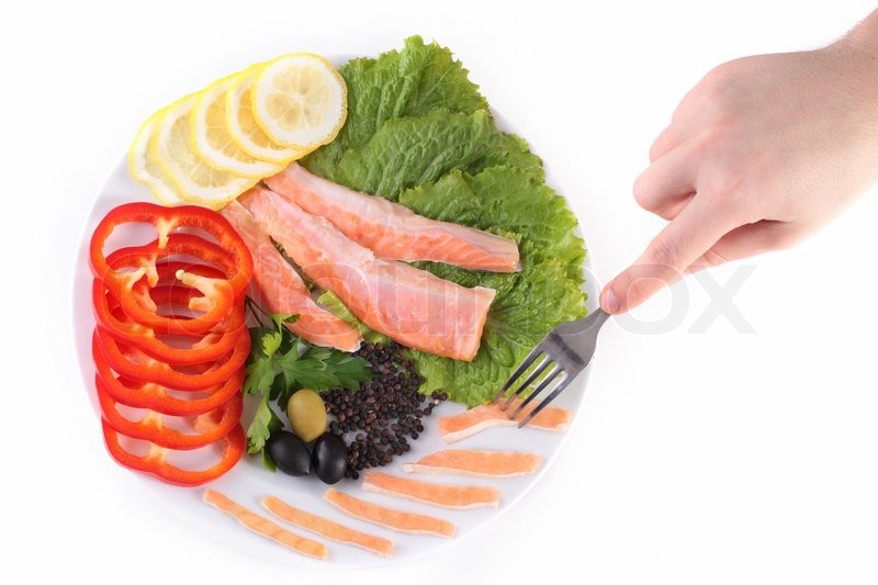 Taste red fish isolated on white ... | Stock image | Colourbox