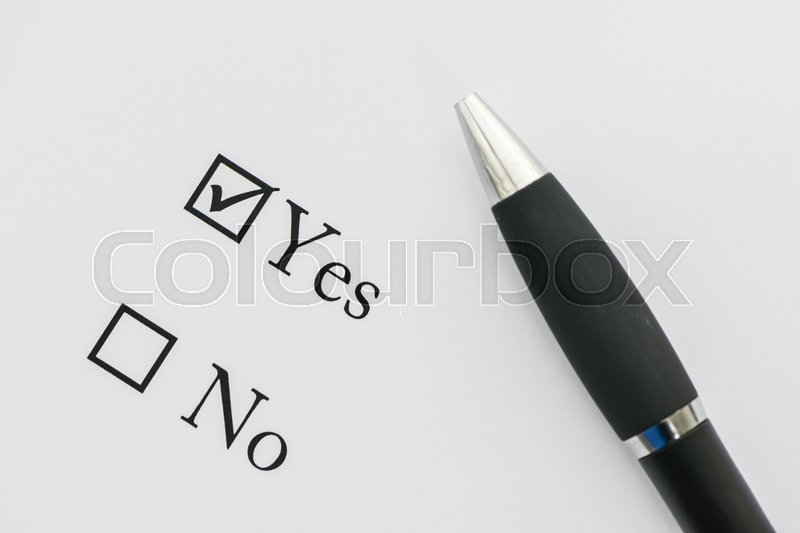 Selection box for Yes or No - Selected ... | Stock image | Colourbox