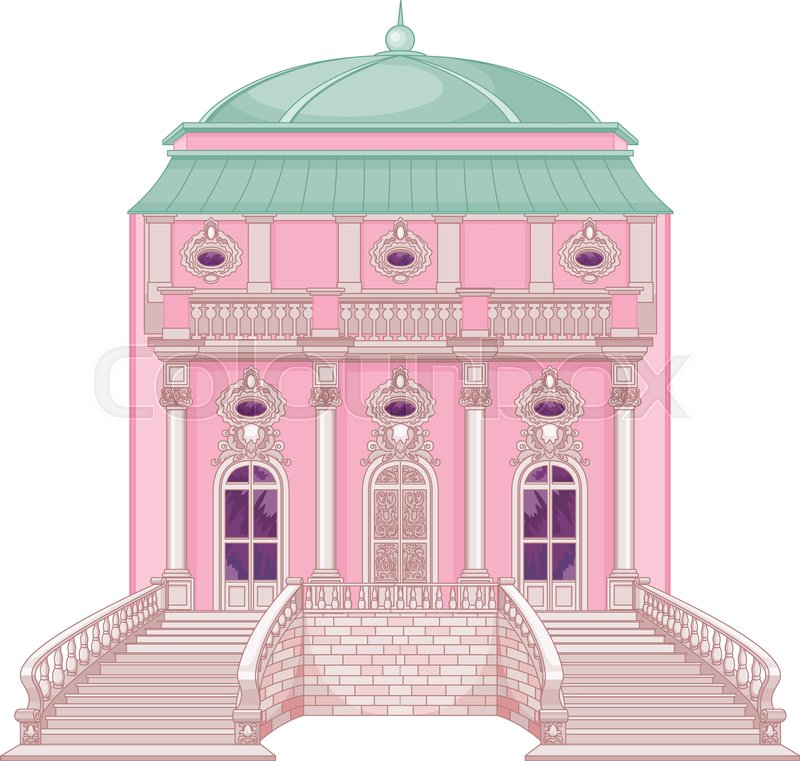 Cute romantic palace for a princess | Stock vector | Colourbox