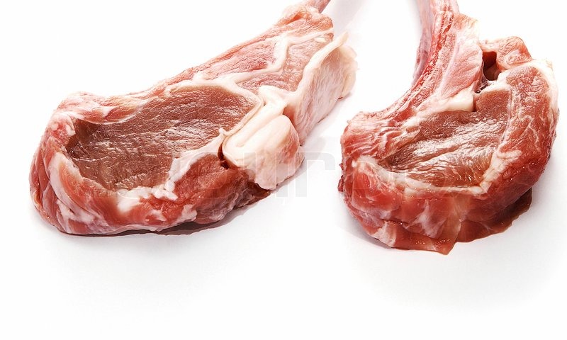 Raw Lamb Meat isolated on white ... | Stock image | Colourbox