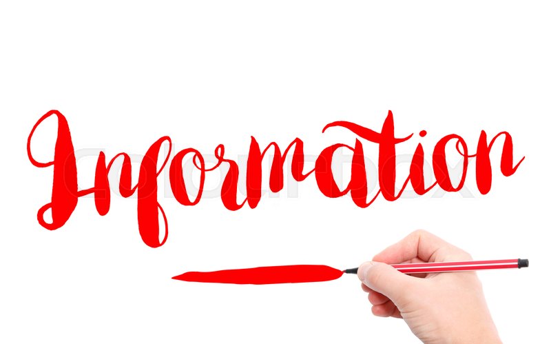 The word of Information written by hand ... | Stock image | Colourbox