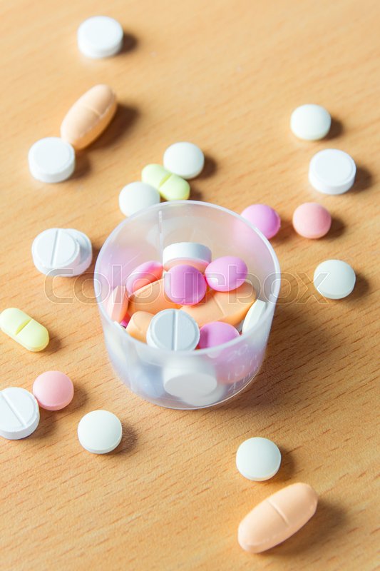 Assortment of pills, tablets and ... | Stock image | Colourbox