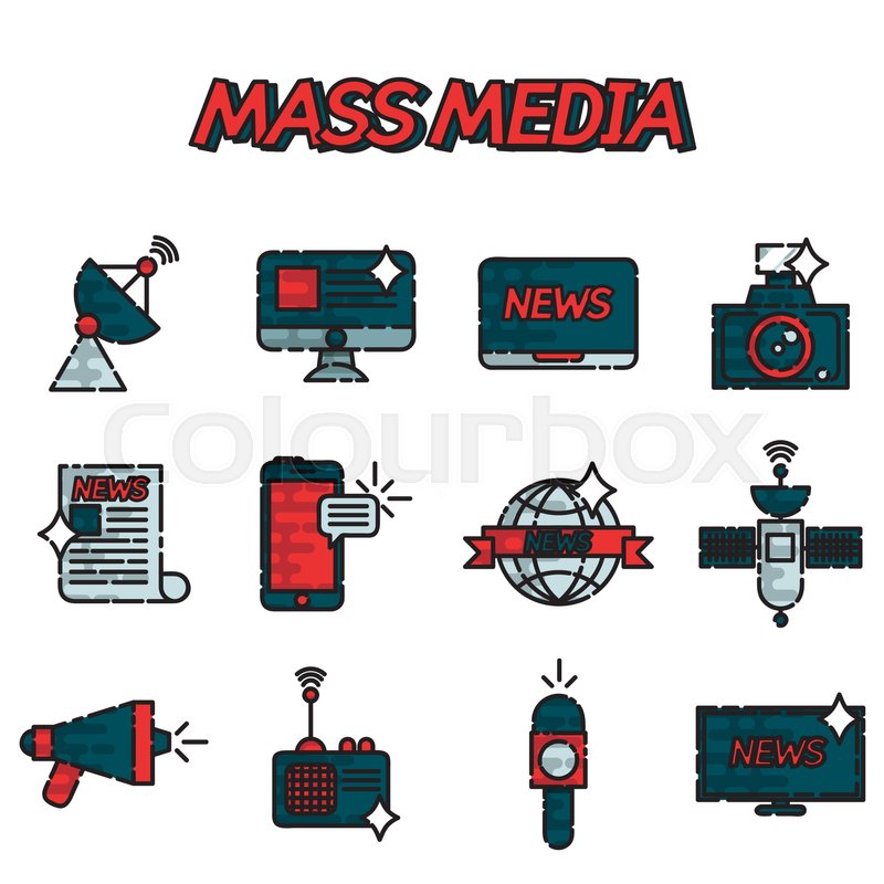 Mass media flat creative concept ... | Stock vector | Colourbox Mass media flat creative concept ... | Stock vector | Colourbox