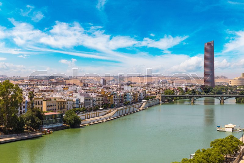 Guadalquivir river in Sevilla in a ... | Stock image | Colourbox