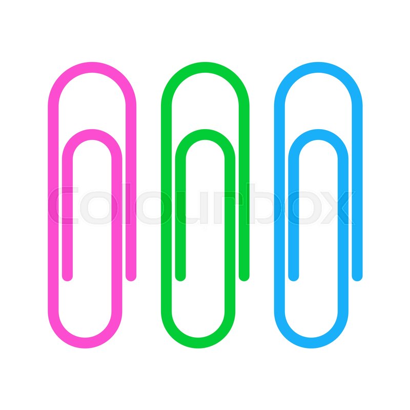 Paperclip icons isolated on white ... | Stock vector | Colourbox