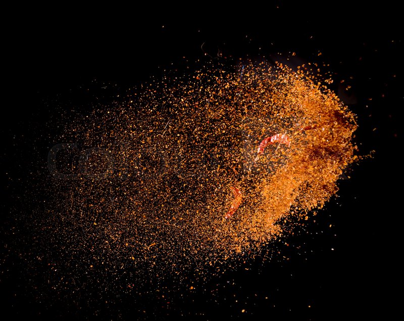 Cayenne pepper powder explosion ... | Stock image | Colourbox