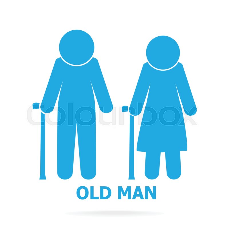 Elderly symbol. old people icon, ... | Stock vector | Colourbox