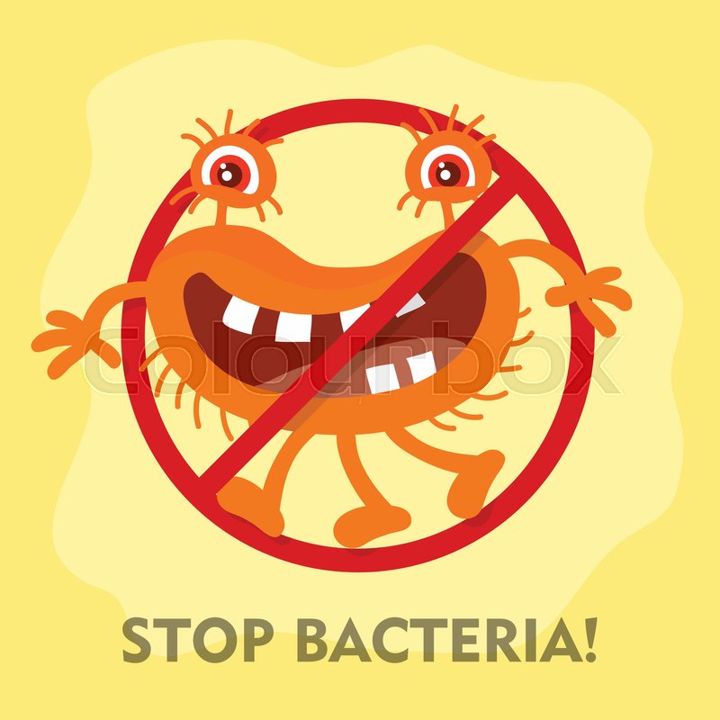 Stop bacteria cartoon vector ... | Stock vector | Colourbox