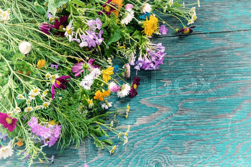 Bouquet of fresh summer flowers on the ... | Stock image | Colourbox